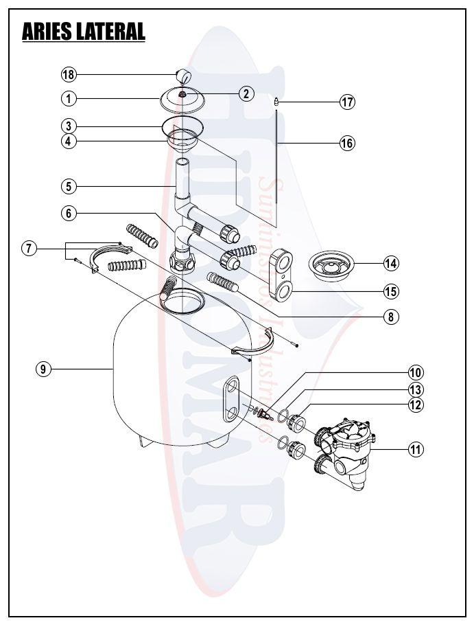 Exploded view Filter Espa Aries - Hidromar