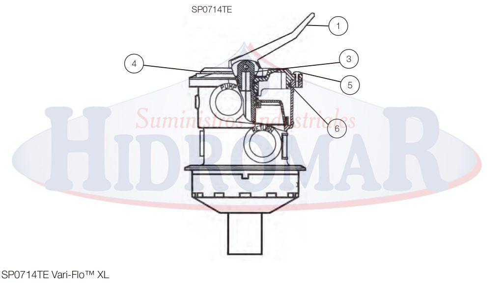Exploded view Keuzeventiel Hayward - Hidromar