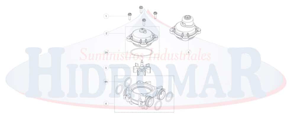 Exploded view Fleck 4600 / 5600 valve - Counter - Hidromar